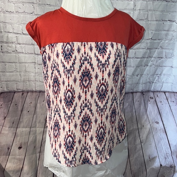 Rewind | Tops | Rewind Rust Colored Top With Pink And Blue | Poshmark